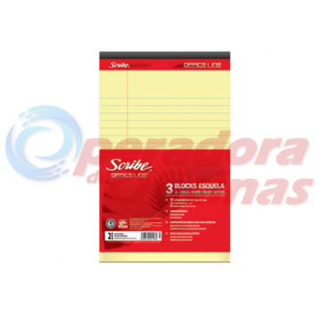 BLOCK DE HOJAS T/ESQUELA RAYA CANARIO SCRIBE – Operadora de Oficinas